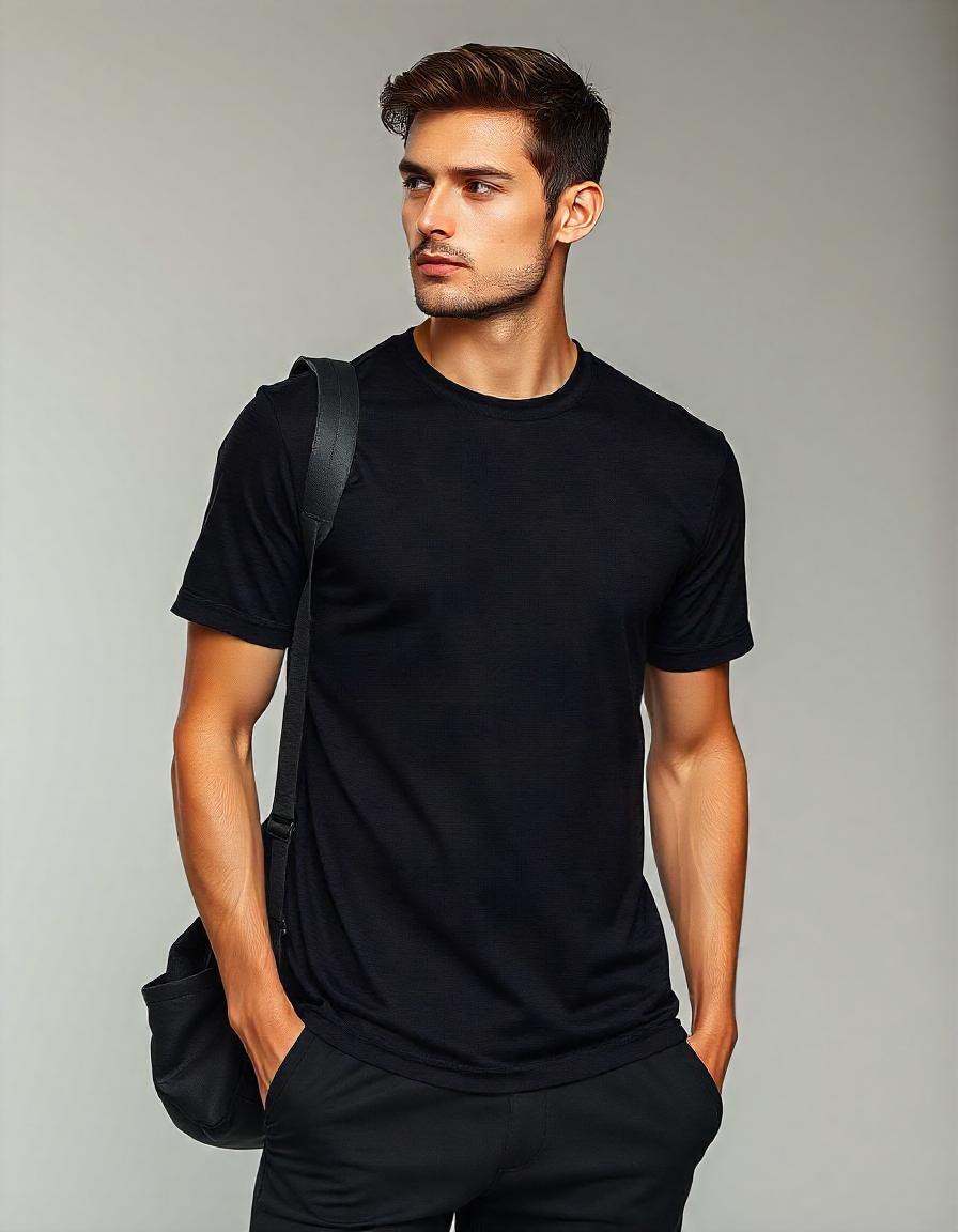 Roly CA0407 - BAHRAIN Technical short-sleeve raglan t-shirt - Black ...